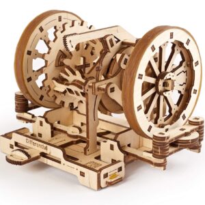 UGEARS STEM Differential Model Kit - Creative Wooden Model Kits for Adults, Teens and Children - DIY Mechanical Science Kit for Self Assembly - Unique Educational and Engineering 3D Puzzles with App