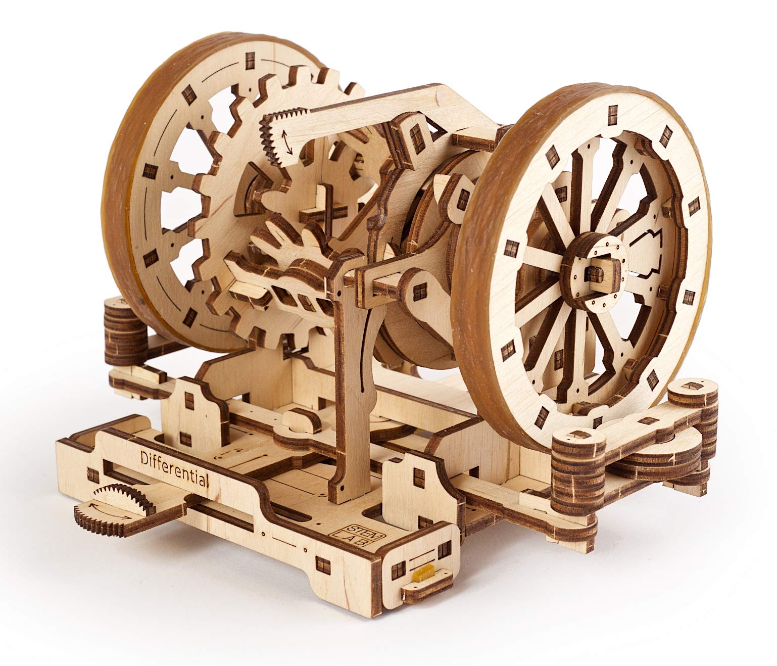 UGEARS STEM Differential Model Kit - Creative Wooden Model Kits for Adults, Teens and Children - DIY Mechanical Science Kit for Self Assembly - Unique Educational and Engineering 3D Puzzles with App