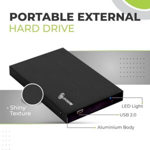 SUHSAI 160GB External Hard Drive USB 2.0, 2.5" Pocket Size Hardrive for Backup/Storage, Memory Expansion HDD, Slim Portable Hard Disk Compatible with MAC, PC, Laptop, Desktop, Chromebook (Black)