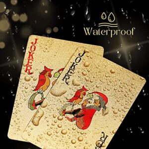 Magic Kiss Waterproof Gold and Silver Foil Poker Playing Cards, Deck of Plastic Playing Cards Gift (Gold 1 Deck)