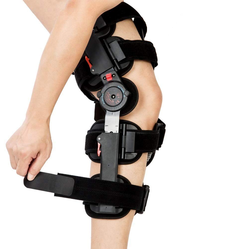 kefit Hinged Knee Brace Rom, Knee Support for Torn Acl, Meniscus Tear, Pcl, Surgery Recovery, Adjustable Post Op Knee Immobilizer, Leg Stabilizer for Man and Women