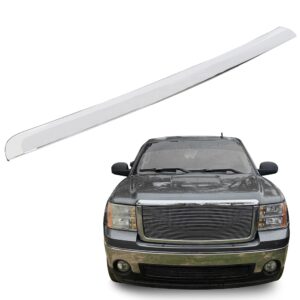 ecotric truck hood molding trim moulding compatible with 2007-2013 gmc sierra 1500 2500hd 3500hd replace for gm1235109 10385156 (without chrome grille)