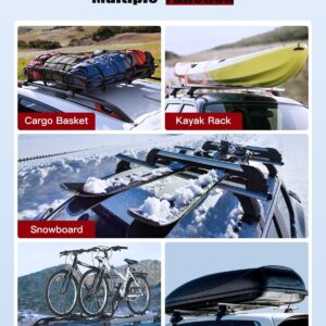 cciyu Bike Roof Carrier Fits Most Size Crossbar Aluminum Car Rooftop Bike Carrier Bicycle Racks with Lock