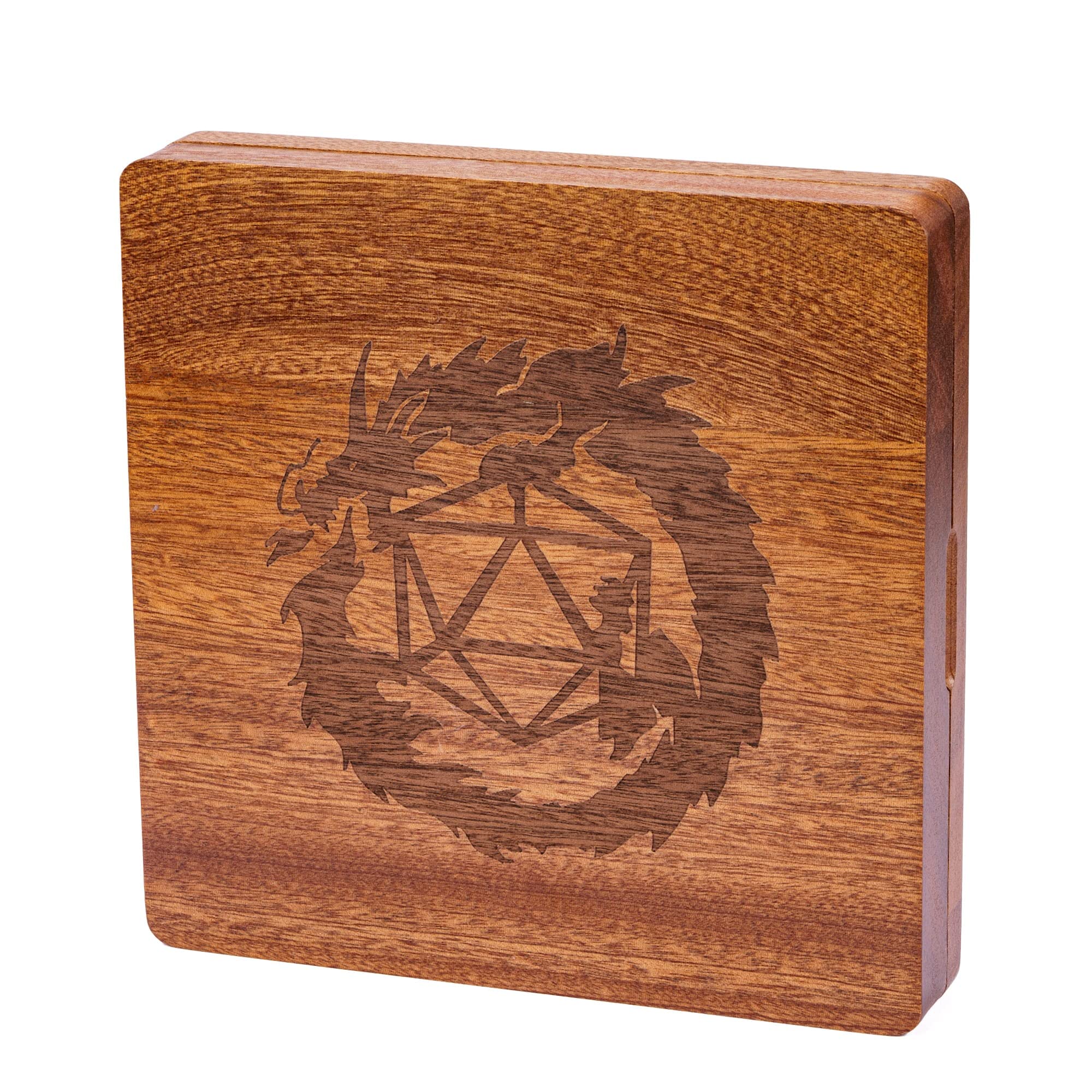 UDIXI 2 in 1 DND Dice Tray, Wooden Dice Box with Magnetic Lid & D&D Dice Holder Case, Dice Tray Combined into One for DND, D&D, RPG, Tabletop Games | Holds 6 Sets of Polyhedral Dice（Sapele Wood）