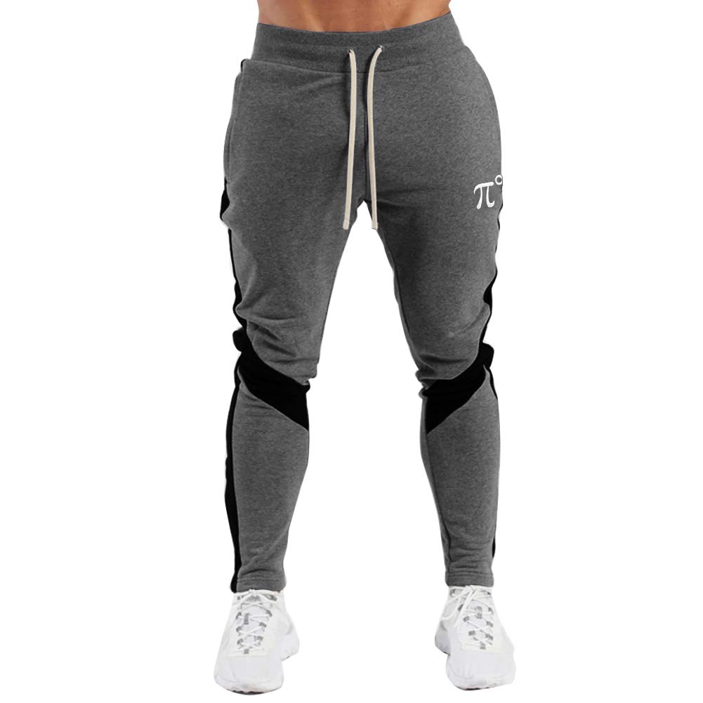 PIDOGYM Men's Track Pants,Slim Fit Athletic Sweatpants Joggers with Zipper Pockets Dark Grey