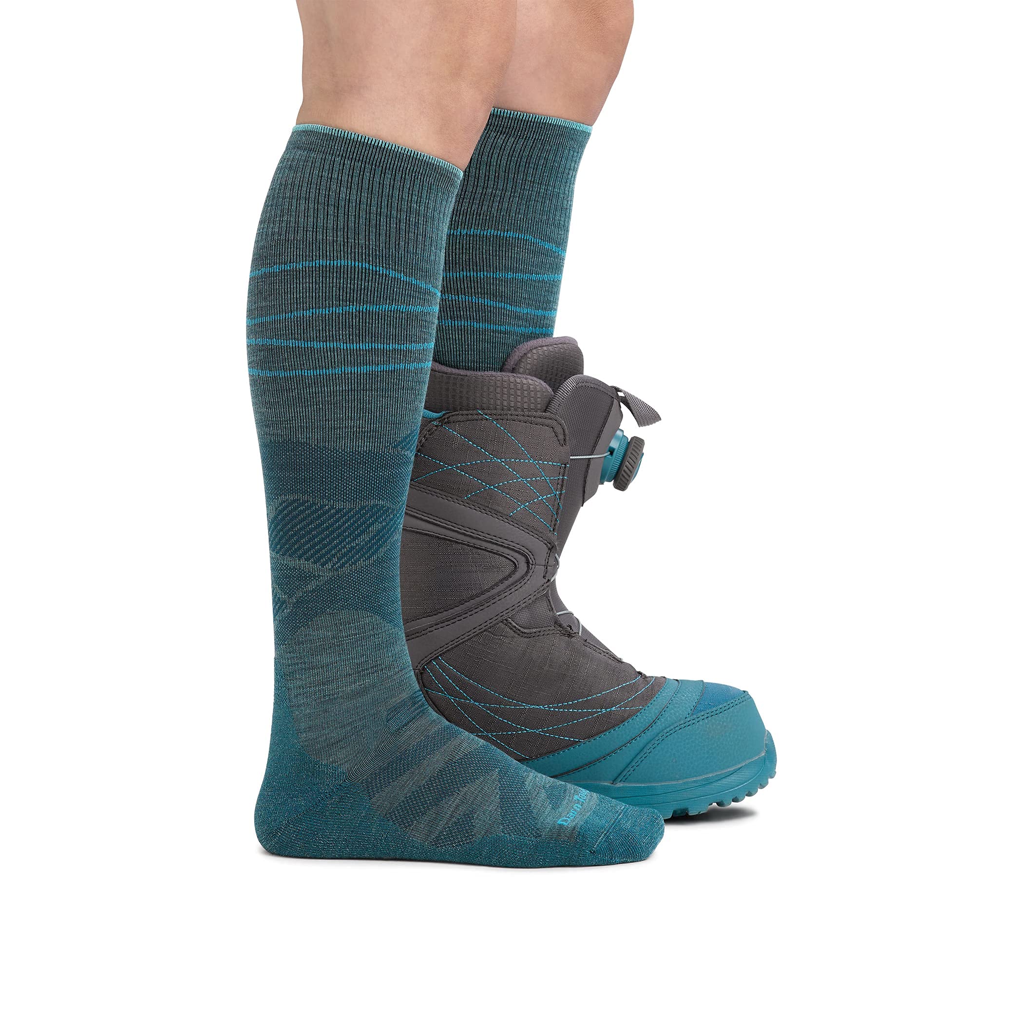 Darn Tough Vermont Sea to Sky OTC Lightweight with Cushion Teal SM (US 4.5-7)