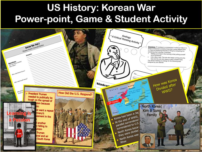 U.S. History | Korean War | Power-point, Game and Creative Student Activity | Distance Learning