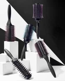 Wet Brush Smooth and Shine Round Brush - for Fine to Medium Hair - A Perfect Blow Out with Less Pain, Effort and Breakage - Spiral Bristle Design Creates Smoother Styles, 1.5" Barrel