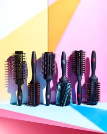 Wet Brush Smooth and Shine Round Brush - for Fine to Medium Hair - A Perfect Blow Out with Less Pain, Effort and Breakage - Spiral Bristle Design Creates Smoother Styles, 1.5" Barrel