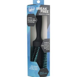 Wet Brush Smooth and Shine Round Brush - for Fine to Medium Hair - A Perfect Blow Out with Less Pain, Effort and Breakage - Spiral Bristle Design Creates Smoother Styles, 1.5" Barrel