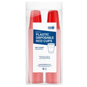 edi ps party cups red - 16 oz (100 pcs) (100, 16 oz)