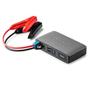 halo bolt compact portable car battery jump starter with usb ports to charge devices - silver graphite