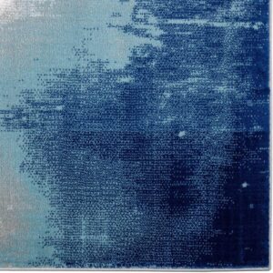 LUXE WEAVERS Victoria Collection Blue 8x10 Modern Distressed Abstract Polypropylene Area Rug