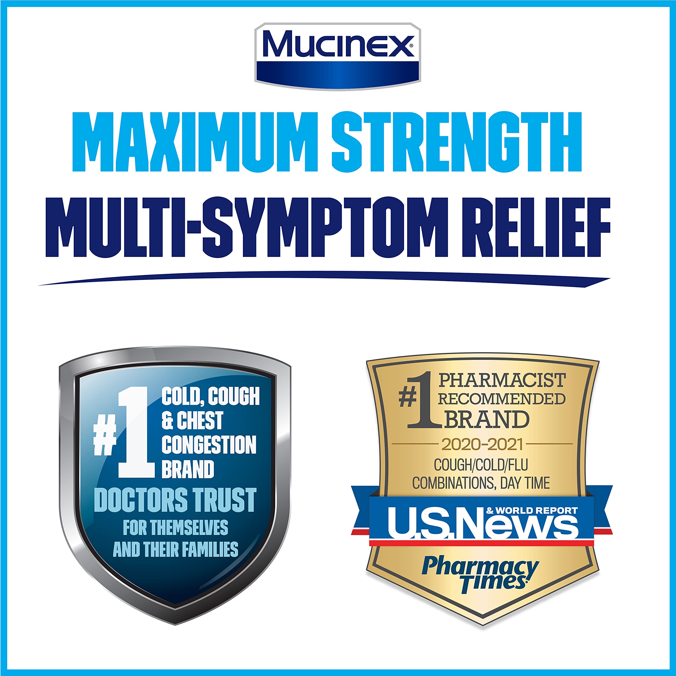 Mucinex Maximum Strength Sinus-Max (Day) Pressure, Pain & Cough & Nightshift (Night) Sinus Caplets, Fast Release, Powerful Multi-Symptom Relief, 40 caplets (24 Day time + 16 Night time) (Pack of 2)