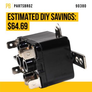 PartsBroz TJ690380 90-380 90380 Fan Relay - DIY eTips Included - Compatible White Rodgers - Replaces AP4485598 620537 92380 - Compact & Totally Enclosed Design - Coil Voltage 24 VAC 50/60Hz