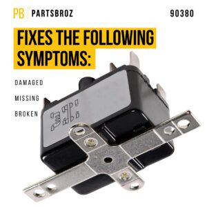 PartsBroz TJ690380 90-380 90380 Fan Relay - DIY eTips Included - Compatible White Rodgers - Replaces AP4485598 620537 92380 - Compact & Totally Enclosed Design - Coil Voltage 24 VAC 50/60Hz