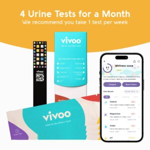 Vivoo | The #1 Urine Test Strips & Keto Strips with App | Advanced Home Tracking for Nutrition, Ketones, Hydration, pH, and More | 1 Month / 4 Tests