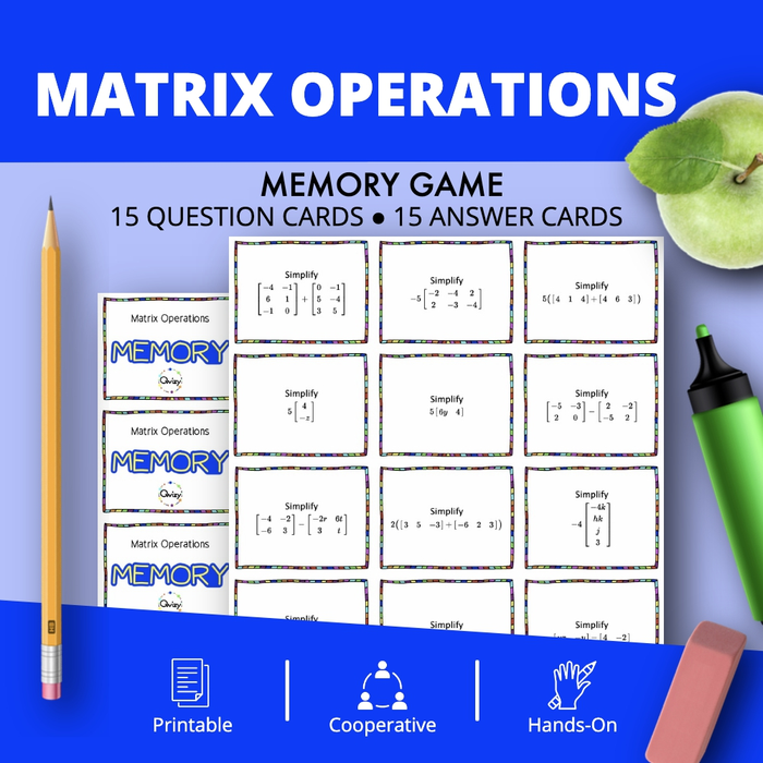 Matrix Operations Math Memory Game