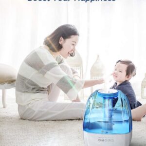 Cool Mist Humidifier - 4.5L Ultrasonic Humidifiers for Bedroom, Quiet Humidifier Large Room with 3 Mist Levels, Sleep Mode, Smart Timer, Night Light, All Night Moisture Humidifier for Baby Home Office