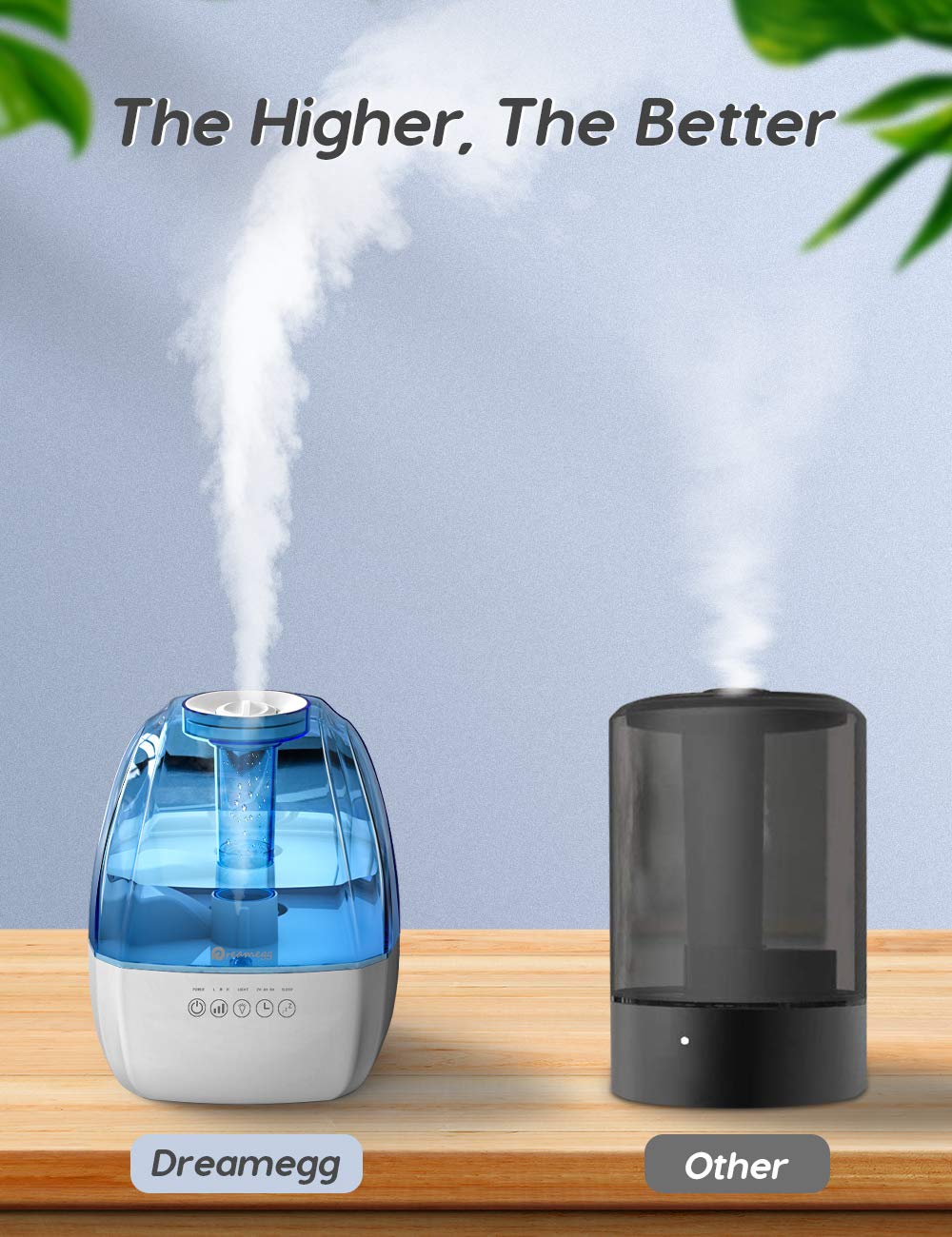 Cool Mist Humidifier - 4.5L Ultrasonic Humidifiers for Bedroom, Quiet Humidifier Large Room with 3 Mist Levels, Sleep Mode, Smart Timer, Night Light, All Night Moisture Humidifier for Baby Home Office