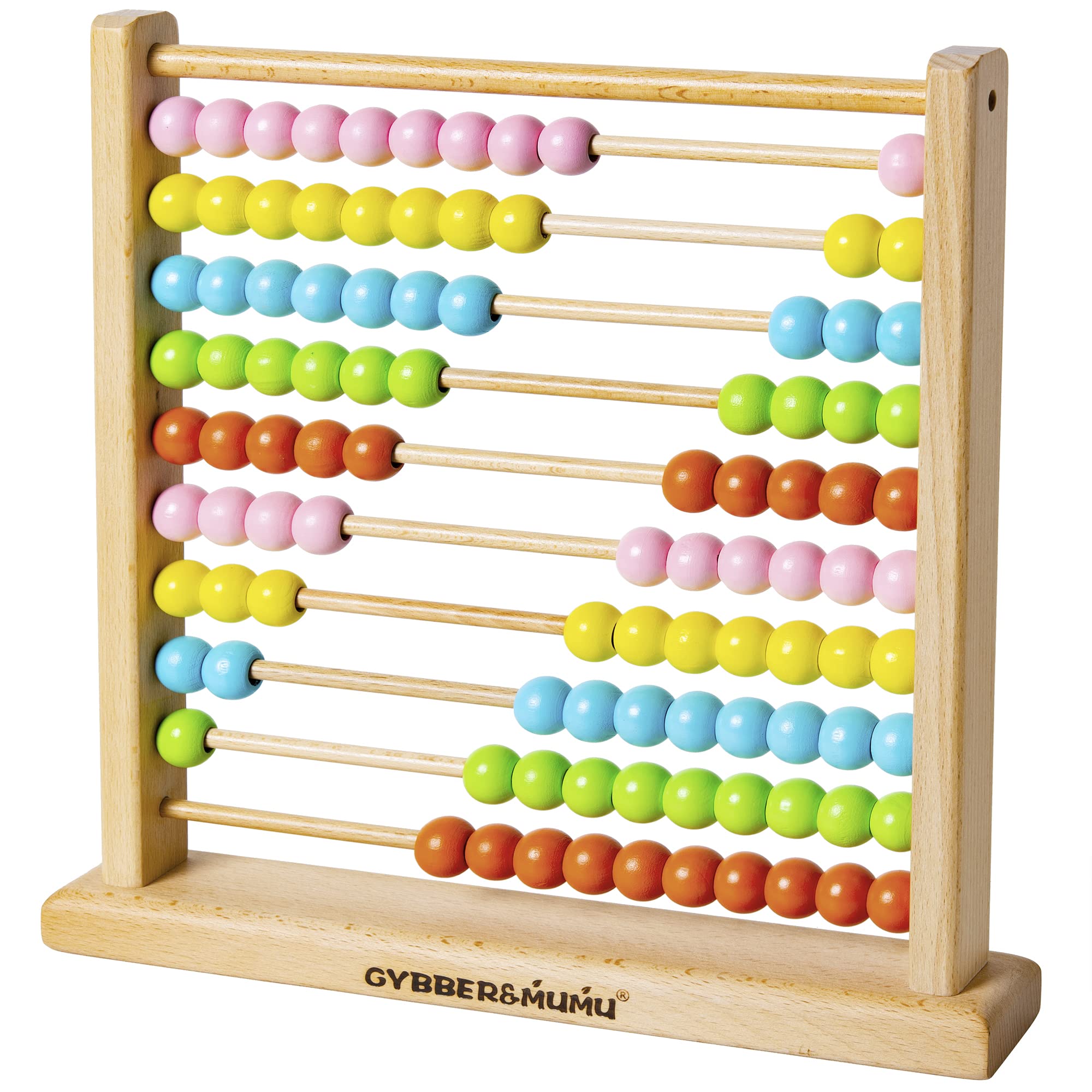 GYBBER&MUMU Wooden Counting Number Maths Learning Abacus Educational Toy, Multicolor