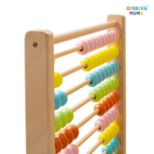 GYBBER&MUMU Wooden Counting Number Maths Learning Abacus Educational Toy, Multicolor