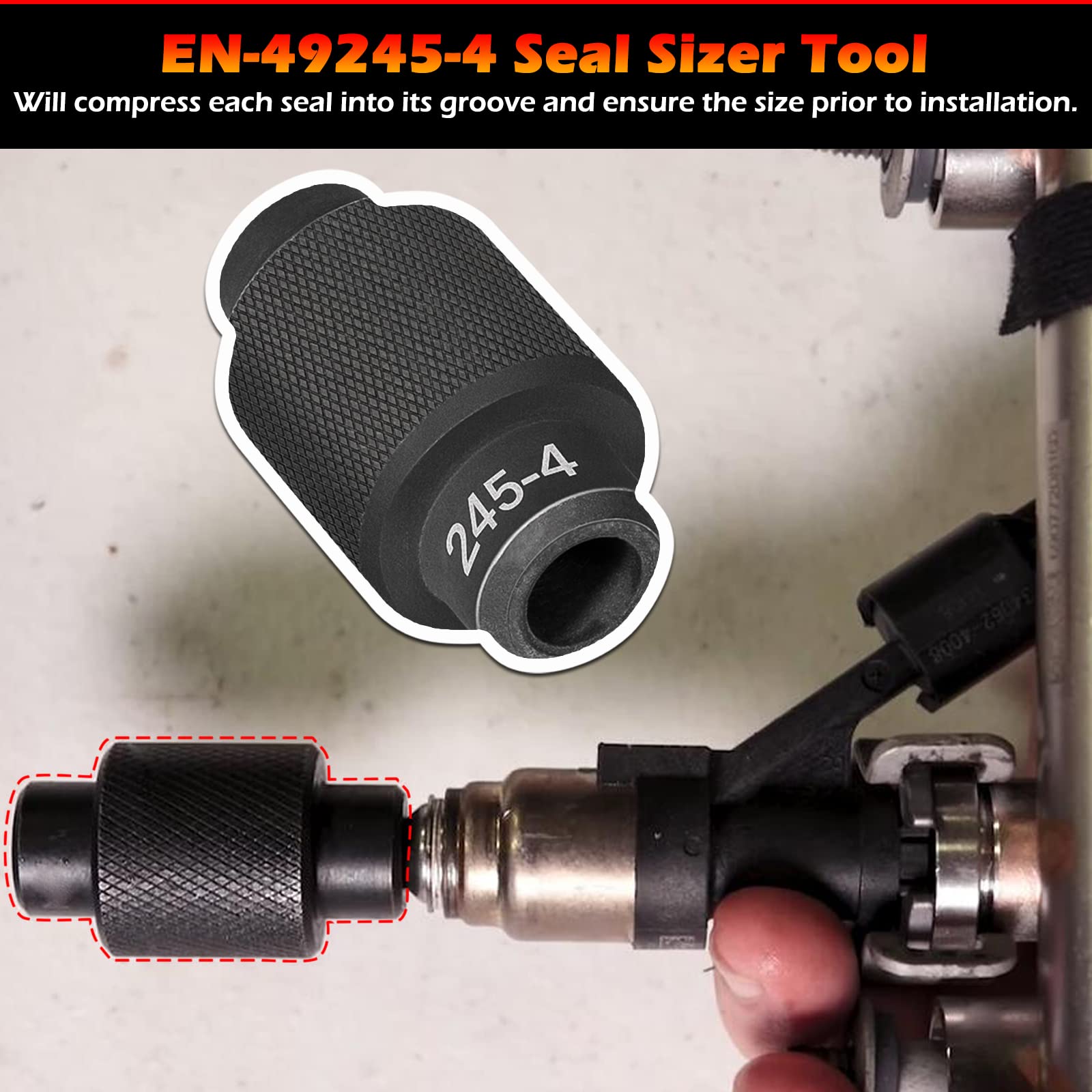 GM245 Fuel Injector Seals Tools Set Perfectly Compatible with GM Subaru Engines, Replaces for #EN-49245, EN-51105 and #18683AA000