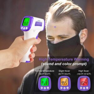 Infrared Forehead Thermometer, Non-Contact Forehead Thermometer for Adults, Kids, Baby, Accurate Instant Readings No Touch Infrared Thermometer with 3 in 1 Digital LCD Display for Face, Ear, Body