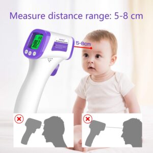 Infrared Forehead Thermometer, Non-Contact Forehead Thermometer for Adults, Kids, Baby, Accurate Instant Readings No Touch Infrared Thermometer with 3 in 1 Digital LCD Display for Face, Ear, Body