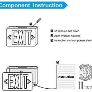 EXITLUX 2 Pack Green Led Emergency Exit Lights with Battery Backup-UL Listed 120/227VAC Double Face- Exit Sign with Emergency Lights-Plug in Emergency Battery Exit Lights.