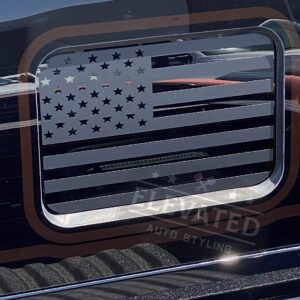 ELEVATED AUTO STYLING - Rear Middle Window American Flag Decal Fits Ford Ranger 2019-2023 (Matte Black)