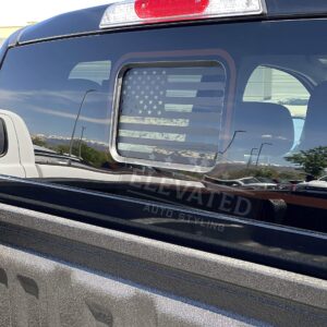 ELEVATED AUTO STYLING - Rear Middle Window American Flag Decal Fits Ford Ranger 2019-2023 (Matte Black)