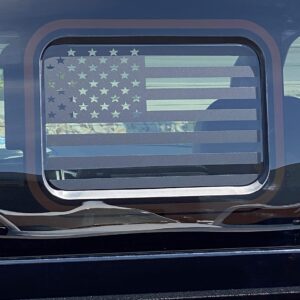 ELEVATED AUTO STYLING - Rear Middle Window American Flag Decal Fits Ford Ranger 2019-2023 (Matte Black)