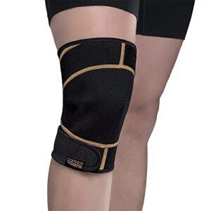 copper fit unisex adult rapid relief knee wrap with hold/cold therapy abdominal support, black, adjustable