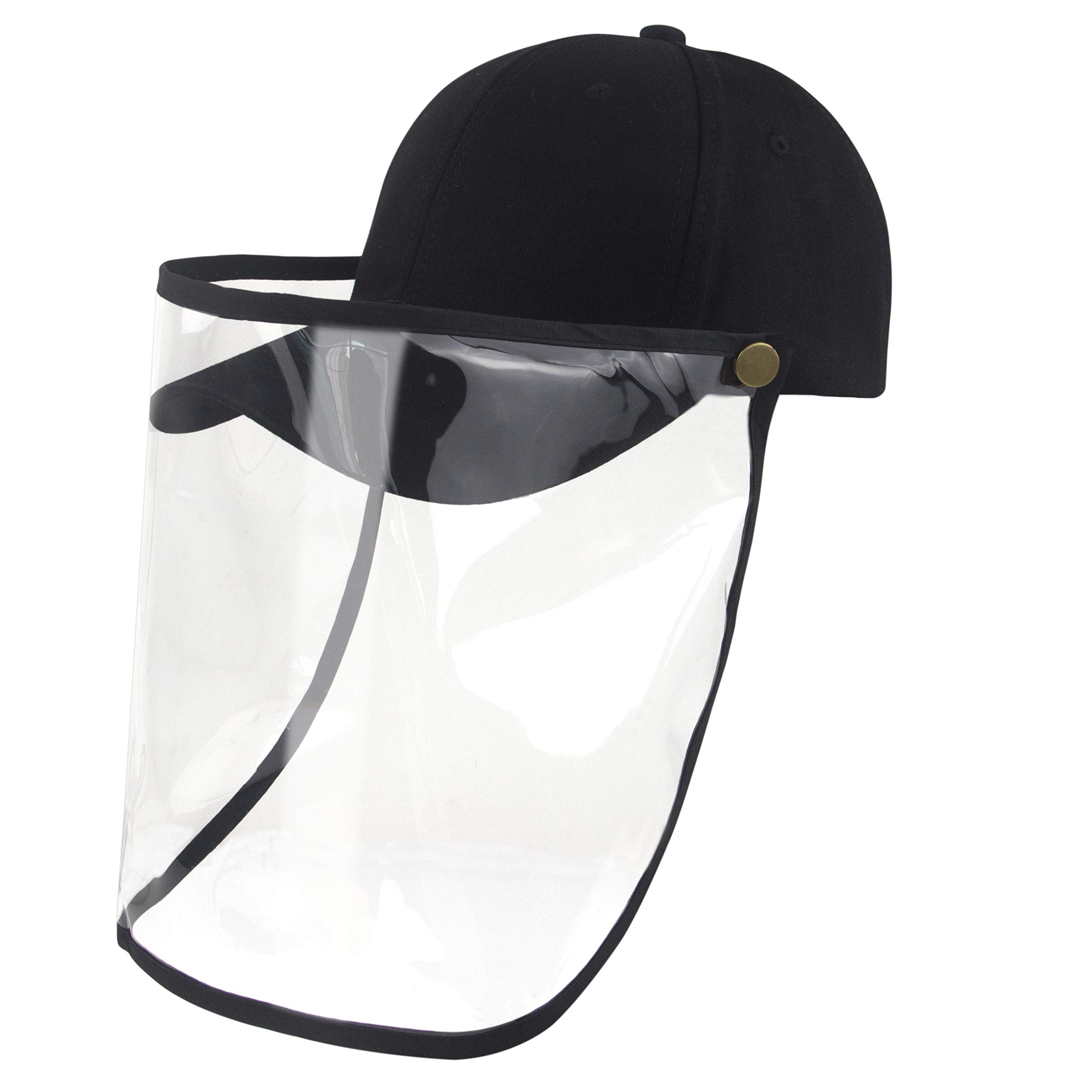 Muryobao Men Women Summer Face Shield Baseball Hat UV Protection Outdoor Fishing Detachable Sun Visor Cap Black