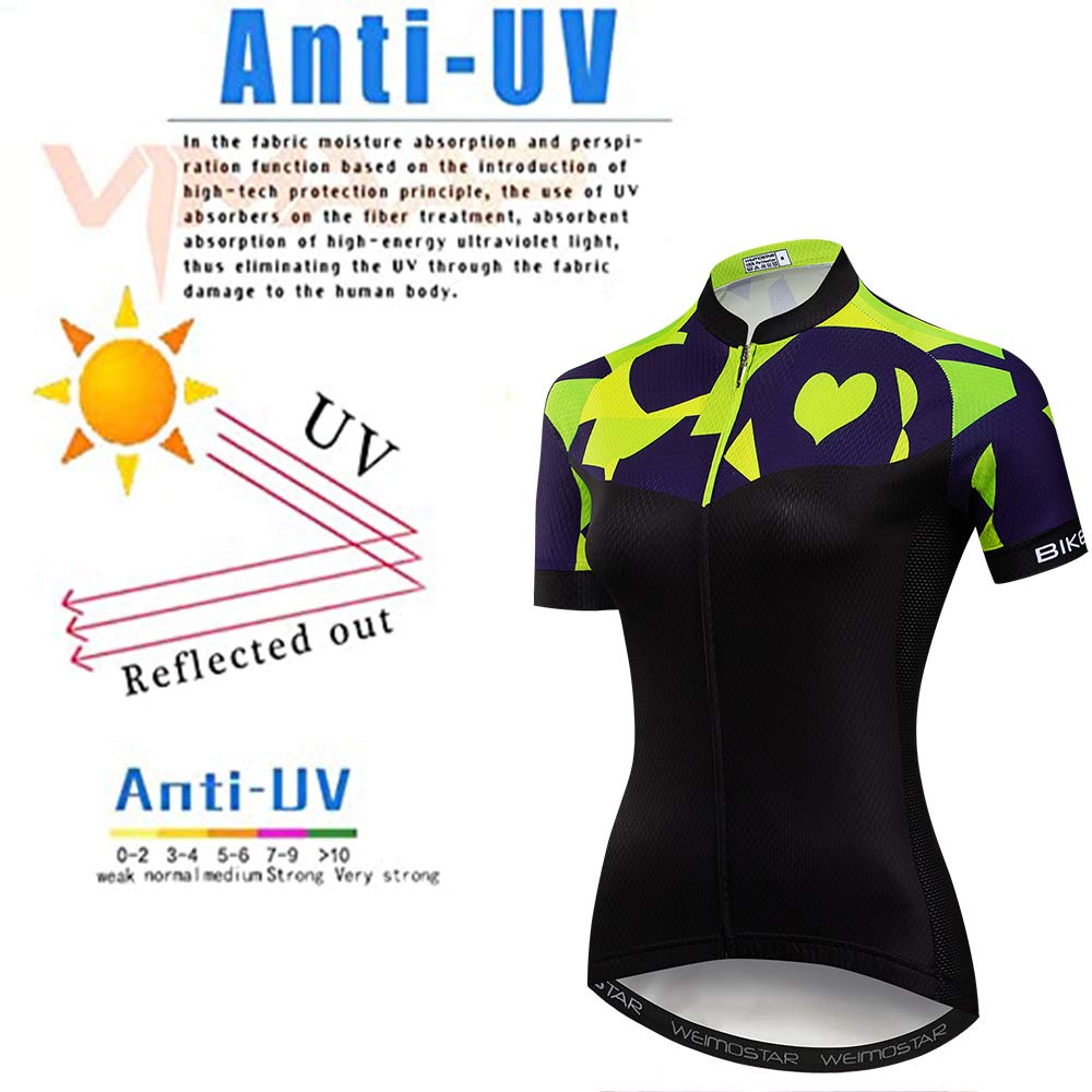 JPOJPO Women's Cycling Jersey, Short Sleeve Summer Biking Shirt Jacket, Bike Tops Bicycle Clothing Flowers