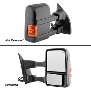 AKKON - For 08-16 Ford SuperDuty Extendable Towing Power Telescoping Wide Angle Side Mirrors Left + Right