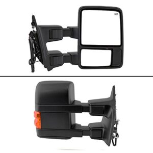 AKKON - For 08-16 Ford SuperDuty Extendable Towing Power Telescoping Wide Angle Side Mirrors Left + Right