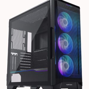 Phanteks (PH-EC500ATG_DBK01) Eclipse P500A high airflow full-metal mesh design, ATX Mid-tower, Digital-RGB Lighting, 140mm D-RGB case fans, Tempered Glass, Dual System capable, Black