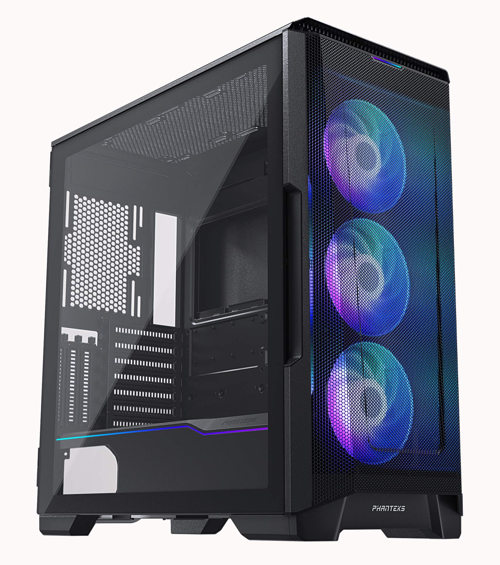 Phanteks (PH-EC500ATG_DBK01) Eclipse P500A high airflow full-metal mesh design, ATX Mid-tower, Digital-RGB Lighting, 140mm D-RGB case fans, Tempered Glass, Dual System capable, Black