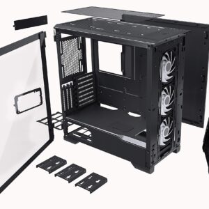 Phanteks (PH-EC500ATG_DBK01) Eclipse P500A high airflow full-metal mesh design, ATX Mid-tower, Digital-RGB Lighting, 140mm D-RGB case fans, Tempered Glass, Dual System capable, Black