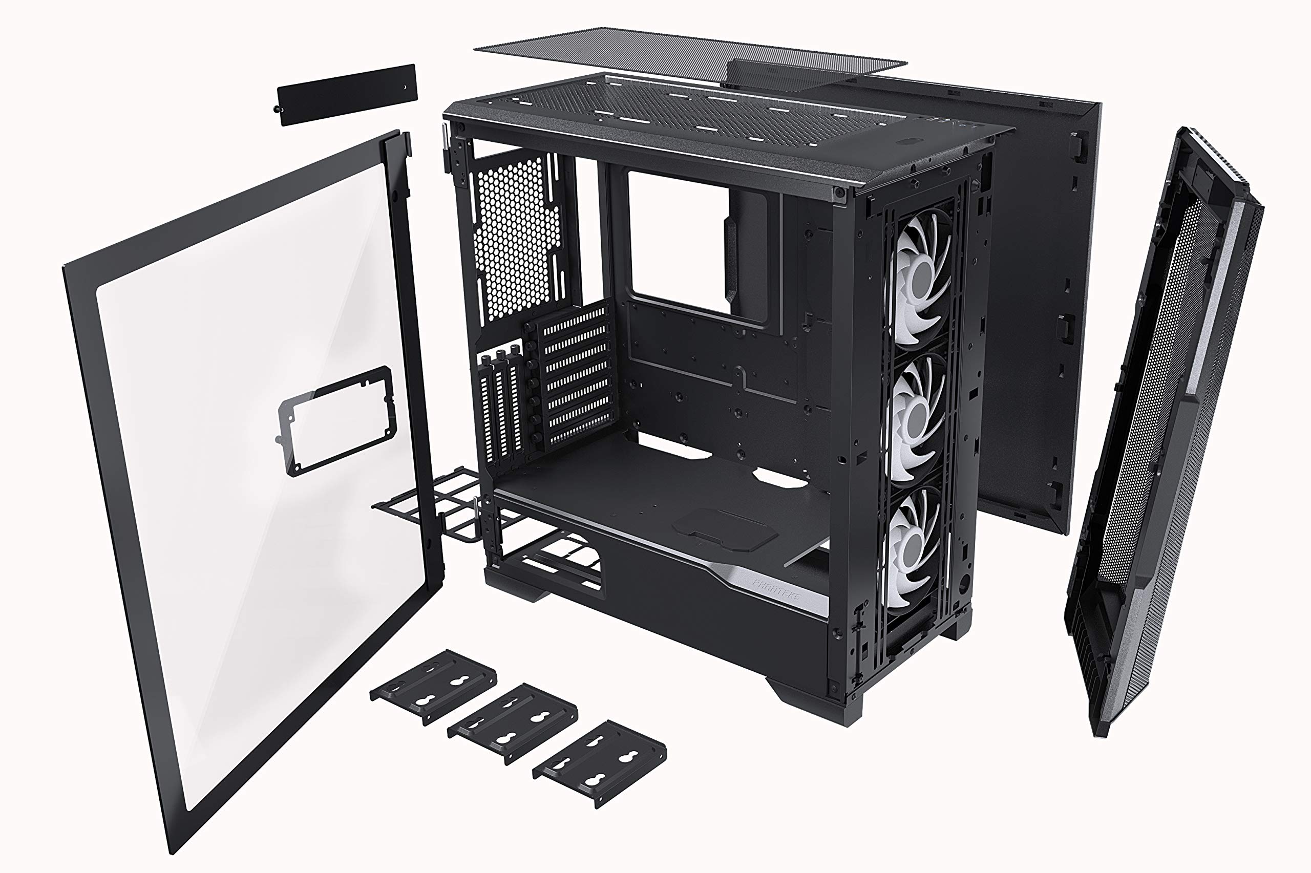 Phanteks (PH-EC500ATG_DBK01) Eclipse P500A high airflow full-metal mesh design, ATX Mid-tower, Digital-RGB Lighting, 140mm D-RGB case fans, Tempered Glass, Dual System capable, Black