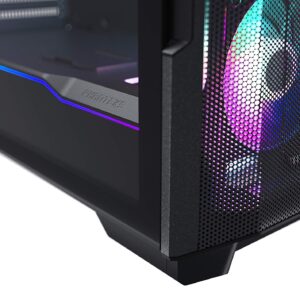 Phanteks (PH-EC500ATG_DBK01) Eclipse P500A high airflow full-metal mesh design, ATX Mid-tower, Digital-RGB Lighting, 140mm D-RGB case fans, Tempered Glass, Dual System capable, Black