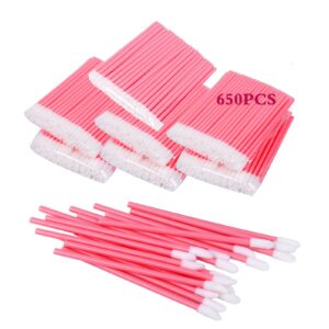 650PCS Disposable Lip Gloss Applicators Make Up Brush Lipstick Wands Makeup Applicators Brushes Applicator Tool Makeup Beauty Tool Kits Disposable Lip Brushes Tool Kits Pink