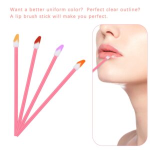 650PCS Disposable Lip Gloss Applicators Make Up Brush Lipstick Wands Makeup Applicators Brushes Applicator Tool Makeup Beauty Tool Kits Disposable Lip Brushes Tool Kits Pink