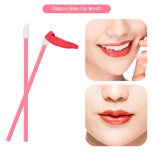 650PCS Disposable Lip Gloss Applicators Make Up Brush Lipstick Wands Makeup Applicators Brushes Applicator Tool Makeup Beauty Tool Kits Disposable Lip Brushes Tool Kits Pink