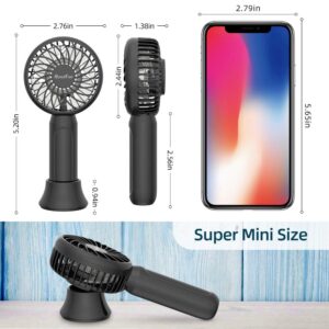 HandFan Mini Portable Handheld Fan, 3-Speeds USB Rechargeable Pocket Fan with Natural Wind Mode, Small Desk Fan for Travel Office Hot Flashes Outdoor Sports