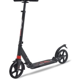 New Bounce Kick Scooter - Scooter for Ages 8 and Up with Adjustable Handlebar - The Ultimate Sport Scooter is Perfect for Bigger Children and Adults Weight Limit 200Lbs (Black)