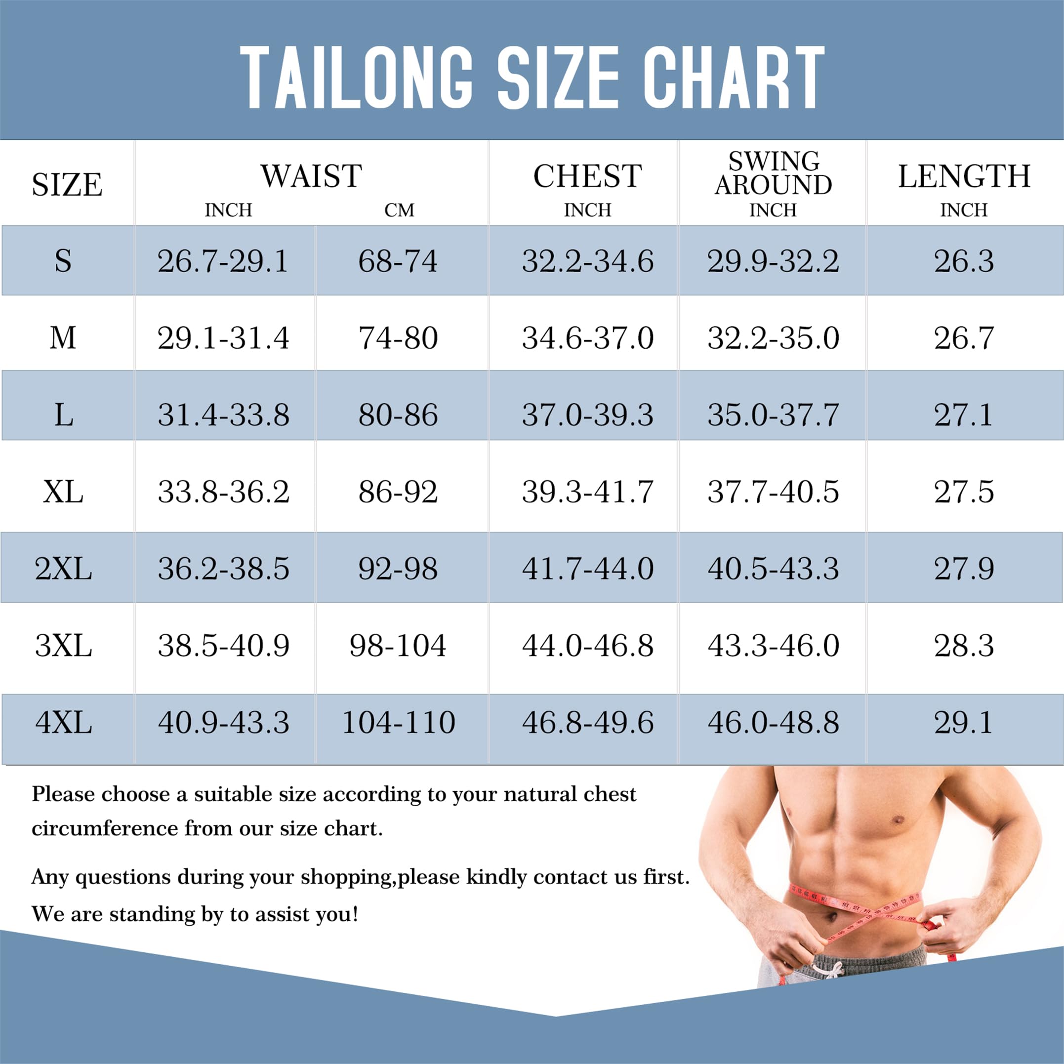 TAILONG Men's Compression Shirt for Body Shaper Slimming Vest Tight Tummy Underwear Tank Top (Black, Large)