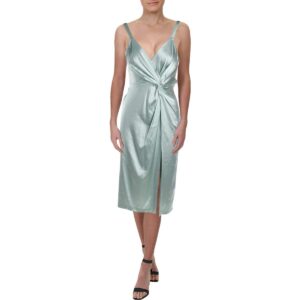 jill jill stuart womens satin twist-front slip dress green 8